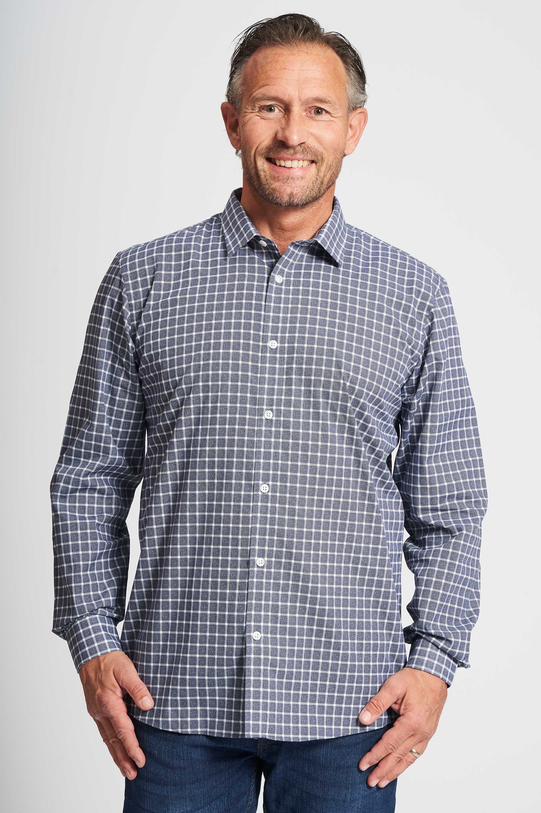 Basic Skjorte 'Adam' - Navy Check – Brdr Simonsen